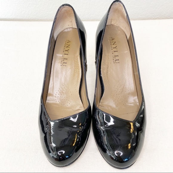 Anyi Lu | Shoes | Anyi Lu Italian Black Patent Leather Tortoise Heel ...